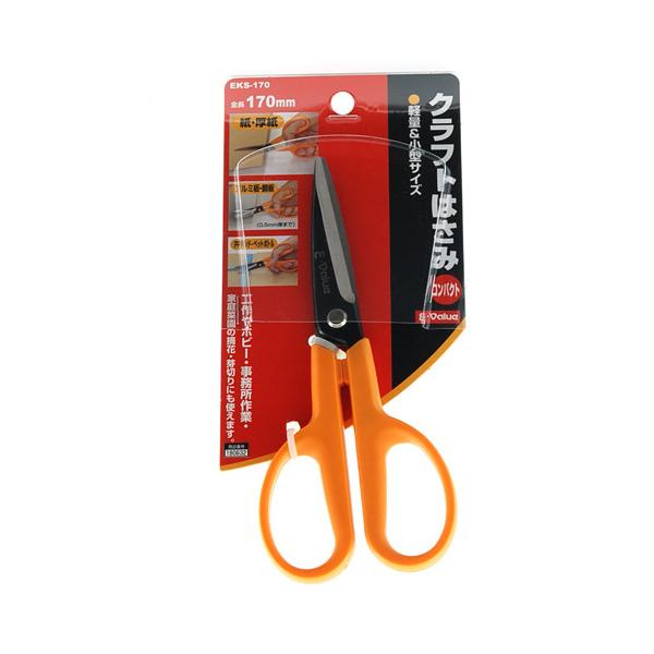 小型、軽量で大変使いやすいハサミです。【用途】紙・厚紙、アルミ板・銅板の裁断及び芽切り作業。【機能】工作やホビー・事務所作業に便利です。家庭菜園の摘花・芽切りにも使えます。●サイズ:170mm。●裁断厚:(アルミ板・銅版)0.5mmまで。●...