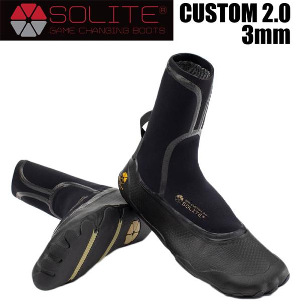 国内正規品 23/24モデル ソライト カスタム2.0  3MM サーフブーツ 熱成型 サーフィン SOLITE CUSTOM2.0 サーフ サップ SUP SURF セミドライ マリンスポーツ ドライ サーフソックス ソックス