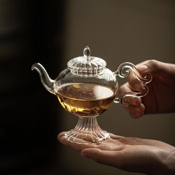 ガラス ティーポット ミニサイズ ガラス茶器 茶器 ガラスティーポット 小さめ ミニ 一人用 紅茶 ハーブティー お茶 中国茶 ティータイム 急須 おしゃれ かわいい