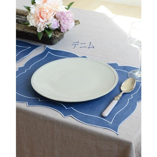 LA GALLINA MATTA ラガッリーナマッタ イタリア製 ランチョンマット テーブルマット プレイスマット 撥水加工 リネン 麻 レクタングル 長方形 グレー パープル 灰 紫