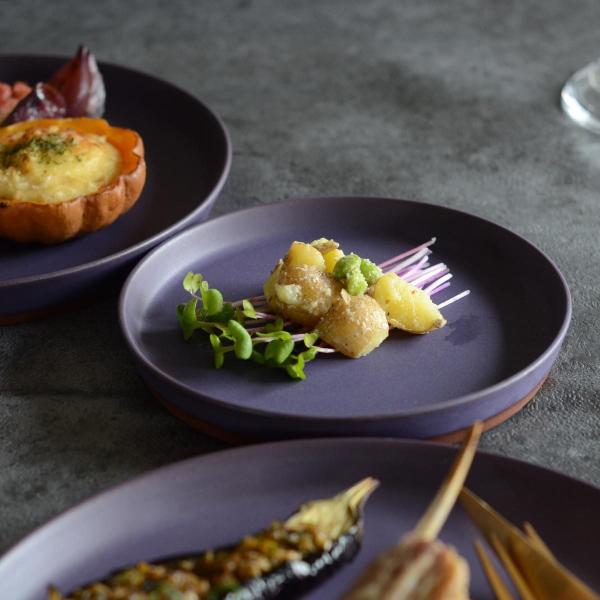 美濃焼 作山窯  テーブルコーディネート 北欧 丸皿 切立