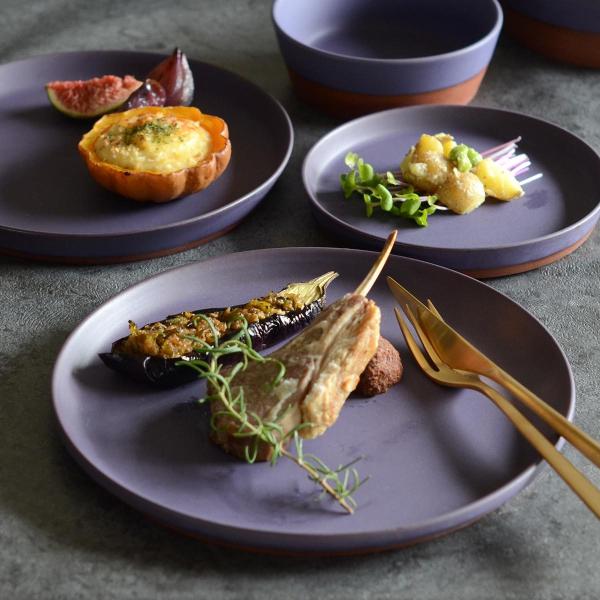 美濃焼 作山窯  テーブルコーディネート 北欧 丸皿 切立