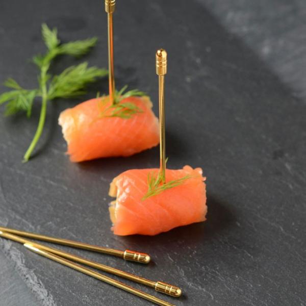 日本製 和食器 洋食器 おしゃれ 和モダン おもてなし オードブルピン カクテルピン ピック 爪楊枝 金 銀 パーティー アミューズ ゴールド シルバー 食洗機可※上部の飾りによって表記サイズの長さと差異が出る場合がございます。※若干のキズ...