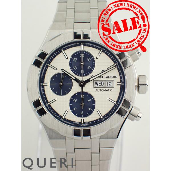 モーリスラクロアアイコン オートマチック クロノグラフ 44mm AI6038-SS002-131-1を最安値価格で販売中！こちらの時計は、新興ブランド「モーリスラクロア」のフラグシップモデル「アイコン」。1990年代に人気を博したベゼル上...