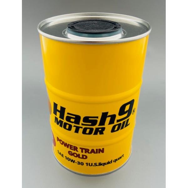Hash9　Motor　Oil　新品　並行輸入品商品　Hash9　パワートレイン　ゴールド　10W30　エンジンオイル　1クオート（946ml）　1個（HASH9　POWER　TRAIN　GOLD　MOTOR　OIL　10W30）　※4サイ...