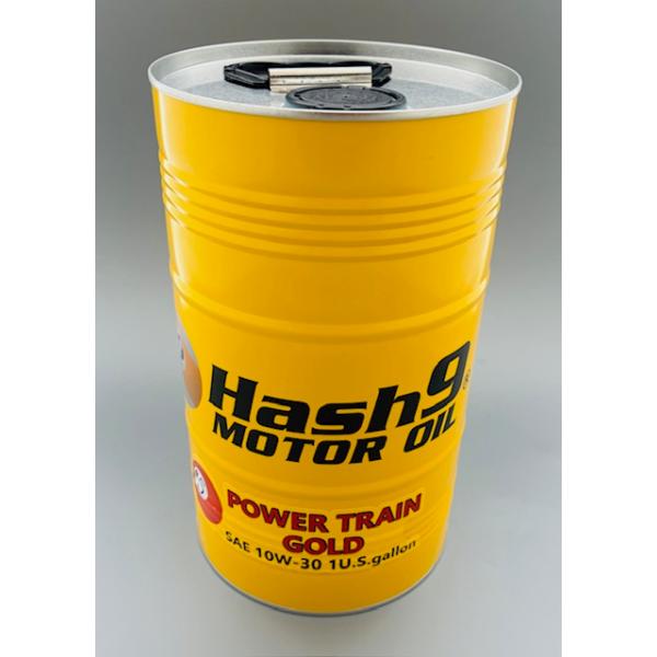 Hash9　Motor　Oil　新品　並行輸入品商品　Hash9　パワートレイン　ゴールド　10W30　エンジンオイル　1ガロン（3,78L）　1個（HASH9　POWER　TRAIN　GOLD　MOTOR　OIL　10W30）　※4サイク...