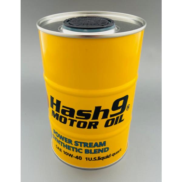 Hash9　Motor　Oil　新品　並行輸入品商品　Hash9　パワーストリーム　シンセティックブレンド　10W40　エンジンオイル　1クオート（946ml)　1個（HASH9　POWER　STREAM　SYNTHETIC　BLEND　M...