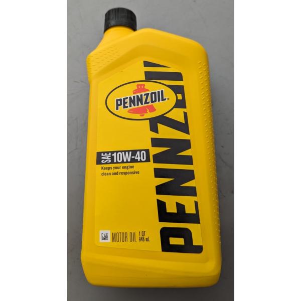 PENNZOIL（ペンゾイル）並行輸入品（USA本国仕様）□商品　PENNZOIL　10W40　エンジンオイル　1本（946ｍｌ）　・お車に合わせた量でご購入下さい。□お車のエンジンオイル規格が、　鉱物油系、10W40仕様の車にお勧めオイル...