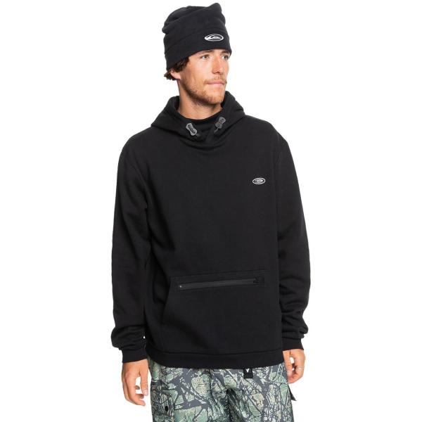 カラーによって異なるグラフィックプリントを使用したフーディーは、DWR撥水加工付き。防寒用インナーとしてはもちろん、春先には1枚で着用可能です。内側に付属したフェイスマスクは、未使用時も邪魔にならない便利な機能です。