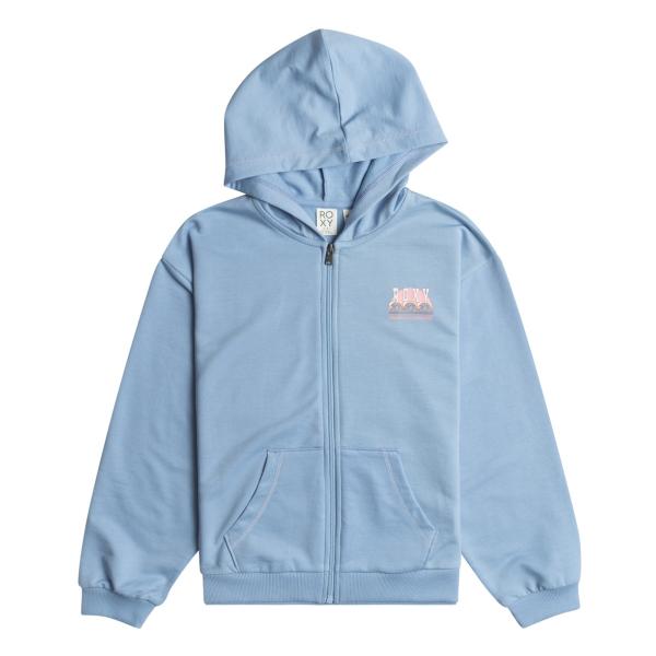 季節の始まりに活躍してくれる、薄手素材のジップアップフーディー。爽やかなスカイブルーの裏毛生地を使いました。胸元とバックには波をイメージしたグラフィックをプリントしました。どんなボトムとも合わせやすい、シンプルなデザインです。カンガルーポケ...