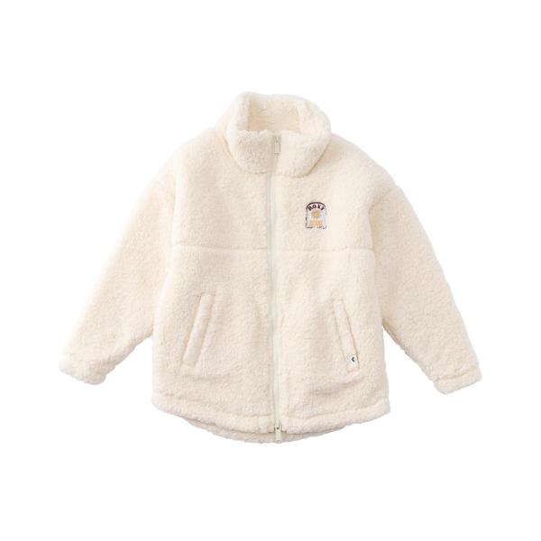 撥水加工を施した生地が特徴のボアジャケット。中綿を入れ、裏地はキルトステッチで仕上げました。胸元にはオリジナルのフラワーのワッペンをあしらい、身幅と丈感がゆったりしていて、襟にボリュームがあるので、外側に折り返してアレンジするのもおすすめで...