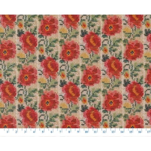 ☆ メーカー　moda ☆デザイナー CATHE HOLDENなめらかで上質なmodaのコットン。実際に作った刺しゅうをデジタルプリント。立体感があり刺しゅうのように見えます。クロスステッチの針目までわかります。トップス、スカート、ワンピー...