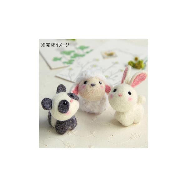 可愛い動物が作れる羊毛フェルトキットです。丸パーツと四角パーツから作るからカンタン。