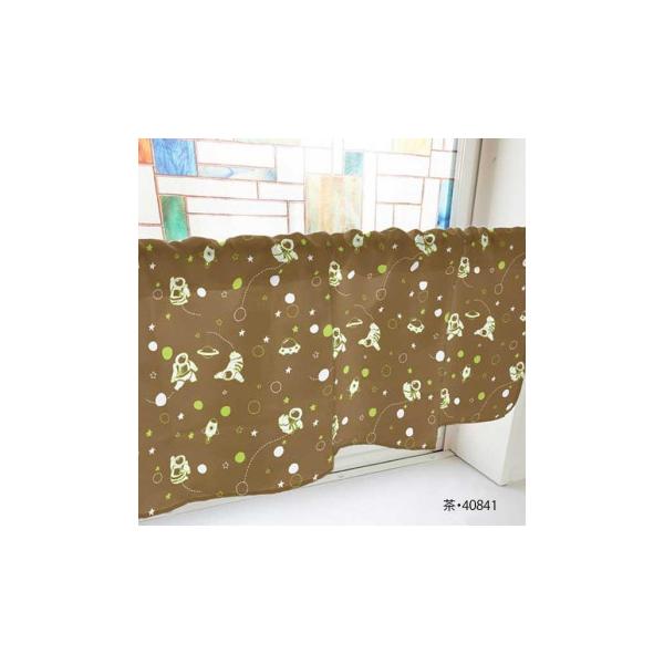 宇宙空間にいるような宇宙飛行士のデザインがとっても可愛いカフェカーテンです。