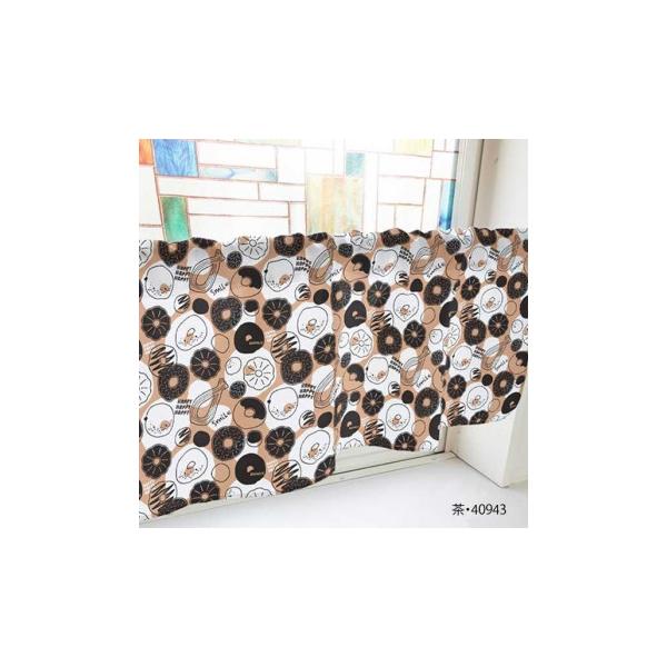 様々な種類のドーナツがデザインされた可愛いカフェカーテンです。