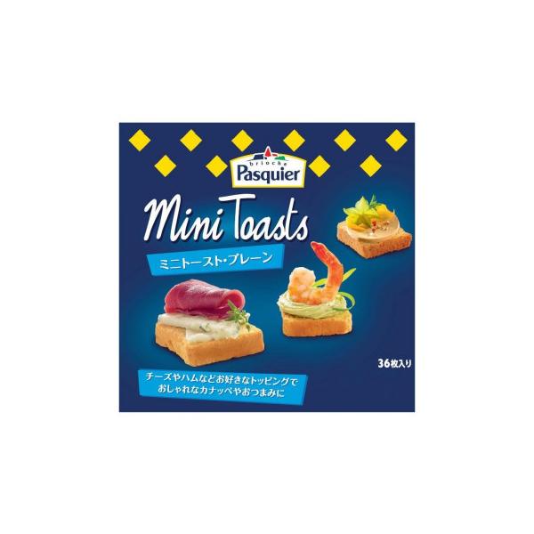 プレーンのミニトースト。どのような素材ともよく合い、カナッペにおすすめです。お好みのトッピングでサクッとした食感をお楽しみ下さい。