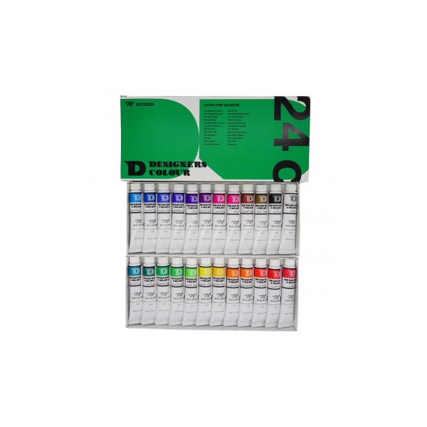 「優れた発色と混色」というニッカーポスターカラーのコンセプトはそのままに、使用する顔料を選び抜いたものだけに厳選したニッカー珠玉の不透明水彩絵具です。