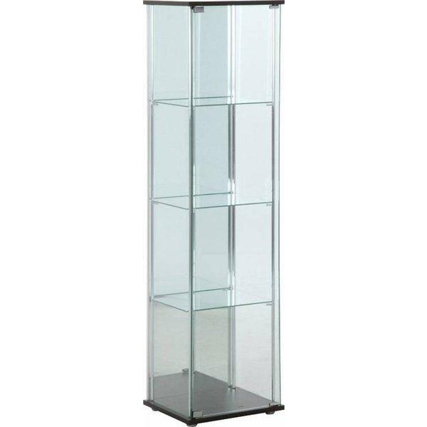 サイズ：幅42.5×奥行36.5×高さ160cmカラー：ブラウン 茶色プリント紙化粧繊維板/強化ガラス（5mm）▼幅40 幅40センチ 幅40cm 40cm幅 40センチ 40cm 奥行35 奥行き35 奥行35センチ 奥行35cm 35 ...