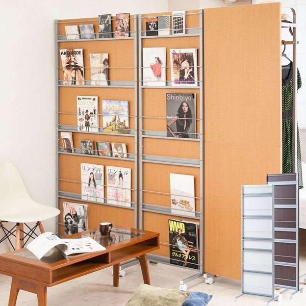 ■商品の仕様/ボード：プリント紙化粧繊維板、フレーム：スチール■商品サイズ/本体：(約)幅60×奥行4.5(脚部45)×高さ188cm、目隠し部高さ（地面より）188cm、ラック部：(約)幅53.5×奥行2×高さ（上から）17.5・35.5...