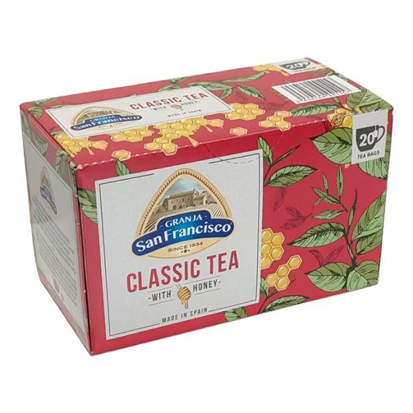 　スペインの老舗はちみつ屋 グランハサンフランシスコさんが作った、はちみつ入り紅茶。ティーバッグの中に、茶葉と一緒にはちみつがパウダー状になって入っているので、砂糖を追加することなく甘味を十分に楽しめます。紅茶・はちみつの風味と香りの競演を...