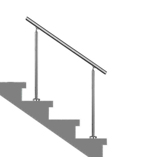 【コンプリートセット】手すりセット・2ポスト長さ：80/100/120/140cm。高さ：85cm。手すりと支柱の直径：50.8 mm。<br><br>【用途】階段、手すり、パティオ、バルコニーなどに簡単・柔軟に設置...