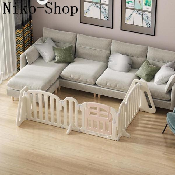 ベビーゲート 折りたたみ ベビーフェンス パーテーション 置くだけ ペットゲート ドア付き 二重保護 脱走防止 簡単設置 玄関用 安全柵 6ヶ月~満3歳対象 4.5M