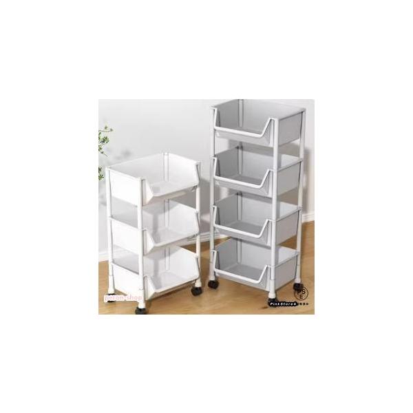キッチンワゴン キャスター付き おしゃれ スリム 収納棚 収納ワゴン 収納ラック 組立簡単 収納カート