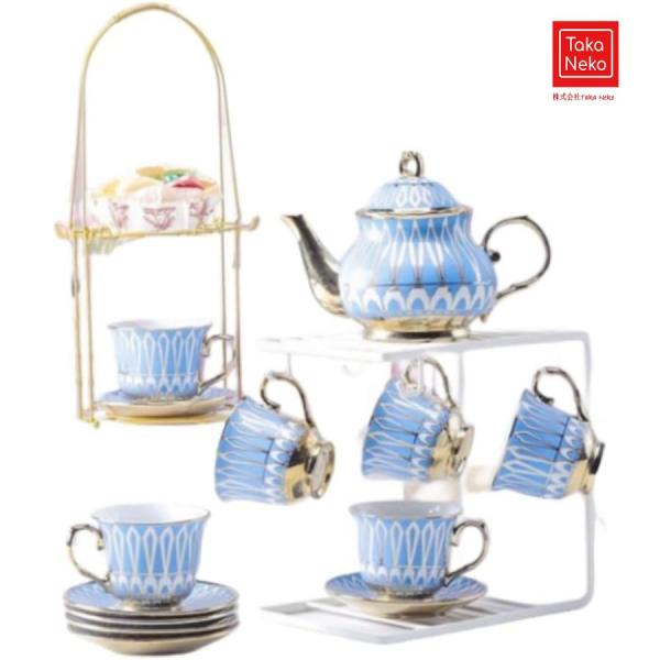 コンパクトなマグカップとティーポットは家族の上の色の触れ、ロマンスでいっぱい、部屋の静かな人生があるという異なる種類の人生の喜びをもたらします。絶妙な色の釉薬とキラリと光るゴールドのトリムを備えた英国王室スタイルのデザイン。専門の職人技の傑...