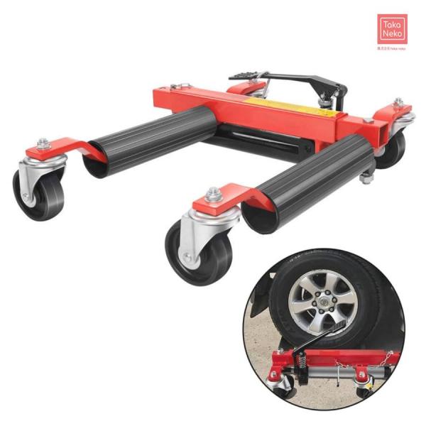 【タイヤリフターの素材】タイヤリフター 主な材質は鉄で、精密溶接されています。ローラーはエンジニアリングプラスチック製なのでタイヤを傷めずに回転します。表面に防錆層があり、錆びにくく、丈夫で耐久性があります。360°回転キャスター、耐摩耗性...