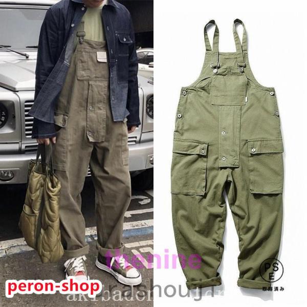 オーバーオールつなぎサロペットアメカジシンプルストリートワークスタイルカッコイイ