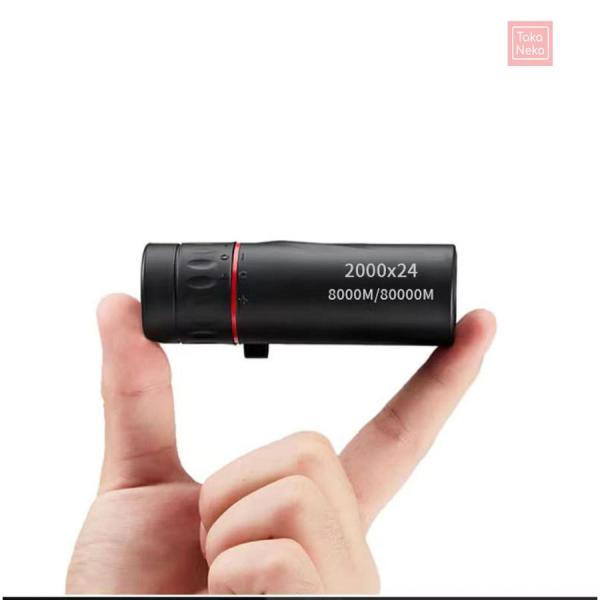 高精細倍率:2000倍の倍率と24mmの対物レンズ直径の単眼鏡、視野範囲8000M-80000M、ハイコントラストと解像度により、クリアで明るい画像と非常にクリアな視界、旅行のアーティファクトを提供します。 約10,000メートル離れた場所...