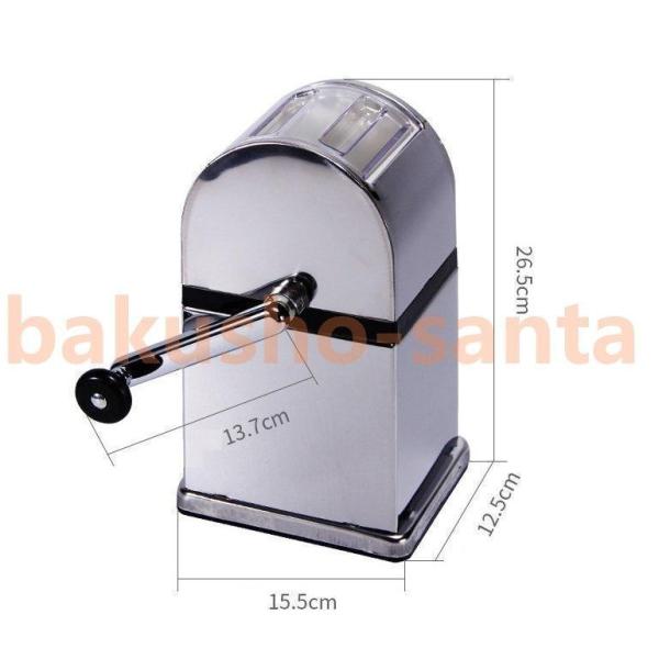 商品情報おすすめ 氷砕機がご家庭でも楽しめる、手挽きアイス・クラッシャーです。本格氷砕機 業務用 ブロック アイススライサー。キラキラするクラッシュ氷 !お祭り イベント 各種催事で大人気 ！喫茶店などの業務店においては、サイドメニューやデ...