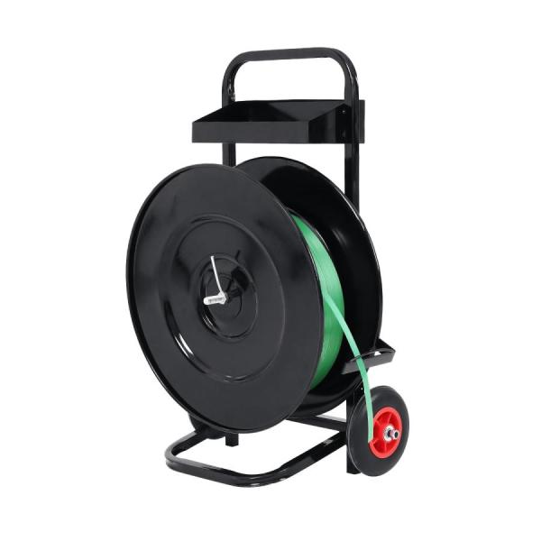 こちらのストラップカートは、内径200mm/400mmのポリエステル（PET）ストラップ、ポリプロピレン（PP）ストラップコイル、または繊維ストラップを使用する包装材料に対応しています<br><br>この頑丈なストラ...