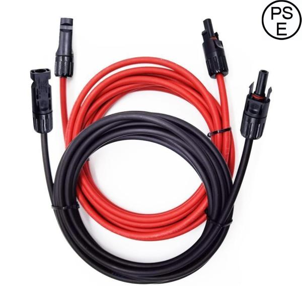 MC4 延長 ケーブル 1500V 10m ソーラー ソーラーパネル接続用 コネクタ付きソーラー用ケーブル MC4コネクター 2.5SQ 4SQ 2本/1セット（10m赤+10m黒）