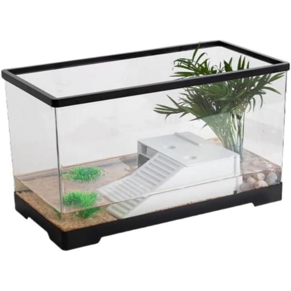 【素材】: カメの水槽は高品質のPC素材で作られており、耐久性があり、変形しにくいです。<br><br>タンクはあなたのカメに居心地の良い面白い家を提供します。<br><br>【デザイン】: ...