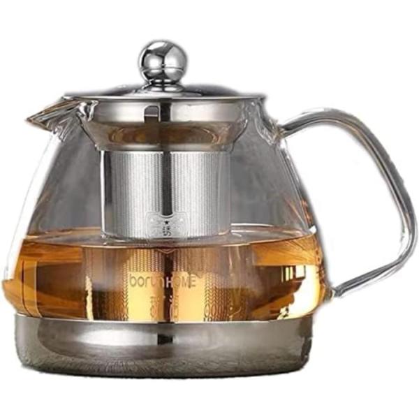 【 直火 ガラスポット 】高ホウケイ酸ガラスと304ステンレスの組み合わせ。 適用性が高く、ガスコンロ、電磁調理器、電気セラミックストーブ、ハロゲンストーブ、その他のストーブなど、あらゆる熱源に適用できます。 他のやかんよりも優れた性能を発...