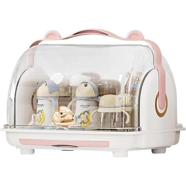 【高品質素材】ポータブル哺乳瓶収納オーガナイザーはPP素材で作られており、耐久性があり、長期間使用しても実用的です。ボトル、食器、調理器具を整理して保管できるボトル乾燥ラック、安全性と耐久性も優れています。<br><br&...