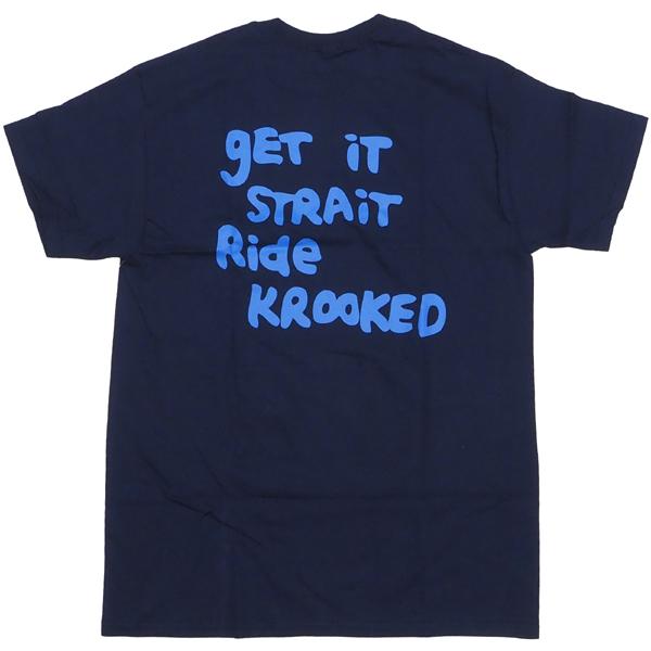 KrookedのT-シャツです。フロント、バックプリント有り。レターパック対応商品/レターパック指数：400（約1000までレターパックでお送り出来ます）