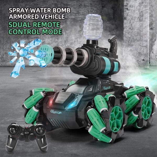 弊店のラジコン戦車が人気商品になる理由は？戦車水弾の発射だけではなく、シャボン玉製造機としてシャポン玉も製造できます！あらゆる方向に自由自在に移動可能！360度回転やスピンターン、横走りといったアクロバティックな動きが楽しめます！クールなラ...