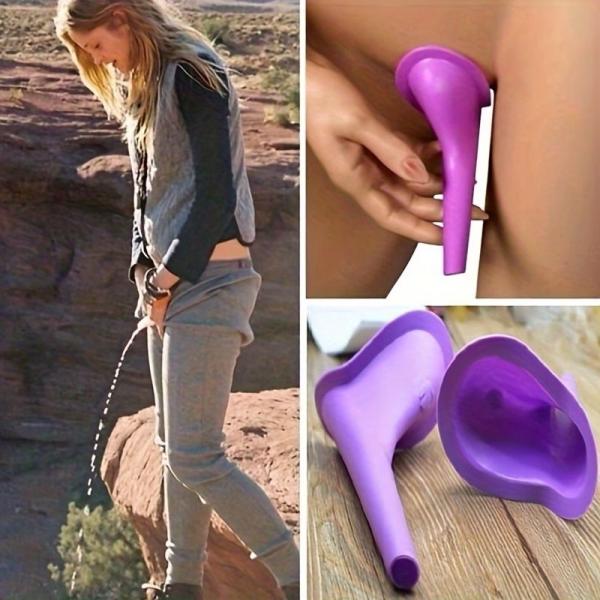 自立式小便器 - ポータブルカー用トイレ、人間工学デザイン、水洗い不要設計、コンパクトな旅行サイズ、車・オフィス・アウトドアでの使用に最適 - 耐久性のあるゴムとシリコン素材、キャンプ・オフィス用トイレに最適、使いやすい設計、収納しやすい設計