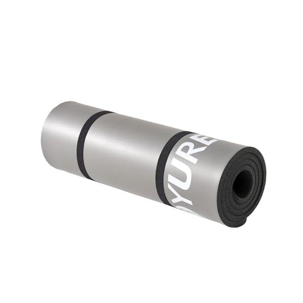 グレー/12mm/-・Color:グレーSize:12mm・現代人に最適サイズ：20世紀の平均成長183cmを考慮して、YUREN190*61cmのヨガマットは通常品より7cm長く、運動時の関節への接触によって生じる痛みを軽減し、日常トレー...