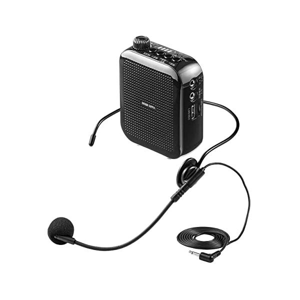 ブラック/1個/400-SP105・Size:1個・両手が自由に使える ハンズフリー拡声器 です。日本語表記で操作方法がわかりやすい表示です。・装着しても目立たない超小型サイズながら、はっきり 大音量 で伝わる最大10Wの出力がです。・背面...