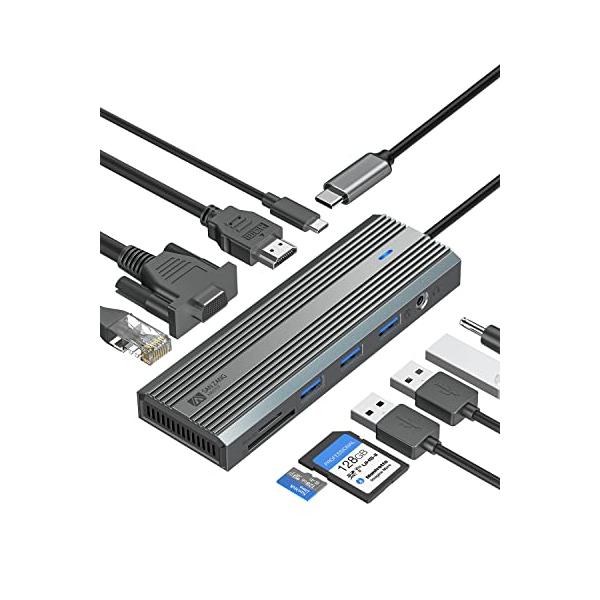 5 ポートグレー/10-in-1 USB-C/SZPW-10P・Size:10-in-1 USB-C・4K大画面ディスプレイに対応USB C ハブは最大4K @ 30Hzの解像度でHDMIモニター/ディスプレイを駆動します。（出力側Type...