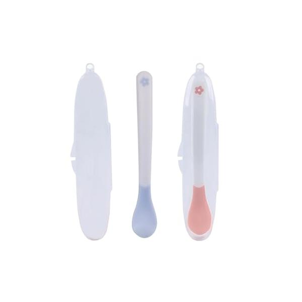 柔らかいカーブデザイン青/-/-・1、赤ちゃん専用デザイン：多機能ソフトスプーンは6ヶ月以上の赤ちゃん向けに設計されています。柔らかいスプーンヘッドは金属製スプーンのような硬さがないため、赤ちゃんのデリケートな口内や成長中の歯を優しく保護し...