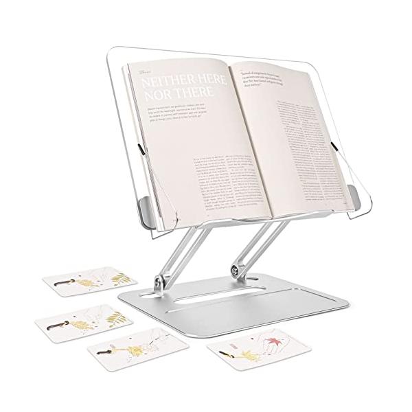 モダン透明/旧モデル/-・Color:透明・高品質で耐久性のある：このテーブル読書スタンドは、高品質の素材であるヤクリとプレニウムアルミニウム合金でできています。 重量約930g。斬新な読書体験。を与えます。32*21.8ｃｍのボードは、教...