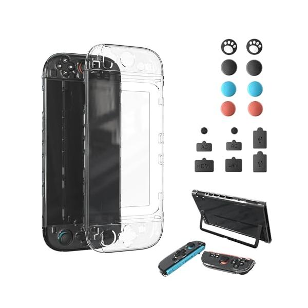 Black/-/N2case2123・Color:Black・Switch2専用保護カバー｜安心のswitch 2 カバーセットSwitch 2 カバーとして本体用保護ケース×1、Joycon用保護ケース×2、ジョイスティックキャップ×8、...