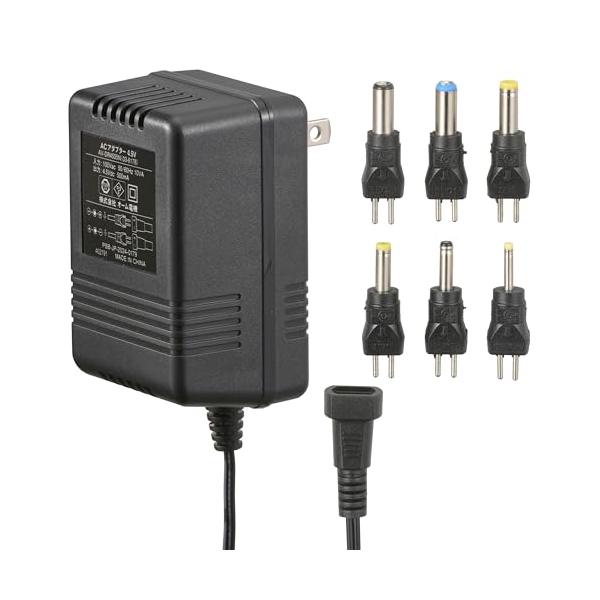 変換プラグ6種付きブラック/DC4.5V/AV-DR4505N・Size:DC4.5V・パッケージ個数:1・ 特 長 ● DC4.5V(500mAまで)の外部電源端子付家庭用電気製品にお使いいただけるACアダプターです● 接続端子の形状規格...