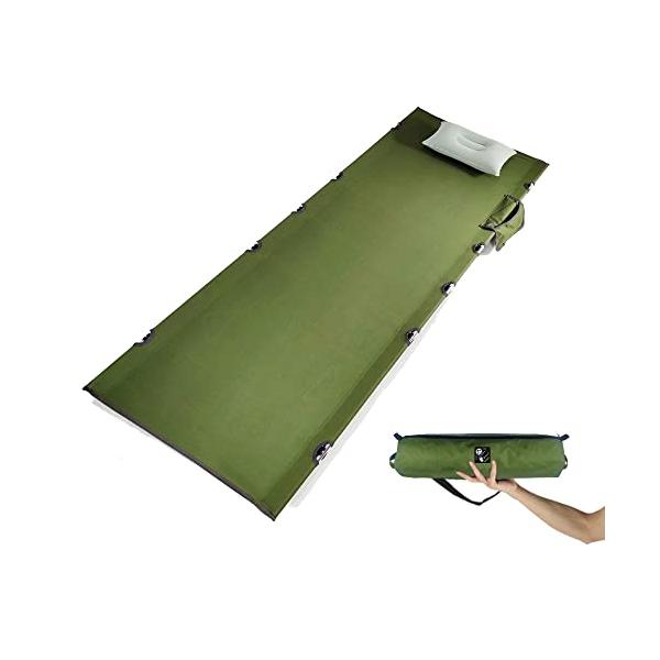 アウトドアキャンプオリーブ/使用時サイズ:185cm×60cm×13cm 収納時サイズ:51cm×14cm×9cm/ZDC-007・Color:オリーブ・小さくて軽い軽量と便利性を目指してデザインしたキャンプコットです。耐久性がありながら、...