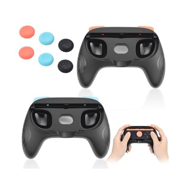 黒/-/-・Switch 2 Joy-Con 2 専用設計本品はSwitch2 新型Joy-Con 2にのみ対応するハンドルグリップです。精密に設計されており、Joy-Con 2にぴったりフィットします。※旧型のJoy-Con 1にはご利用...
