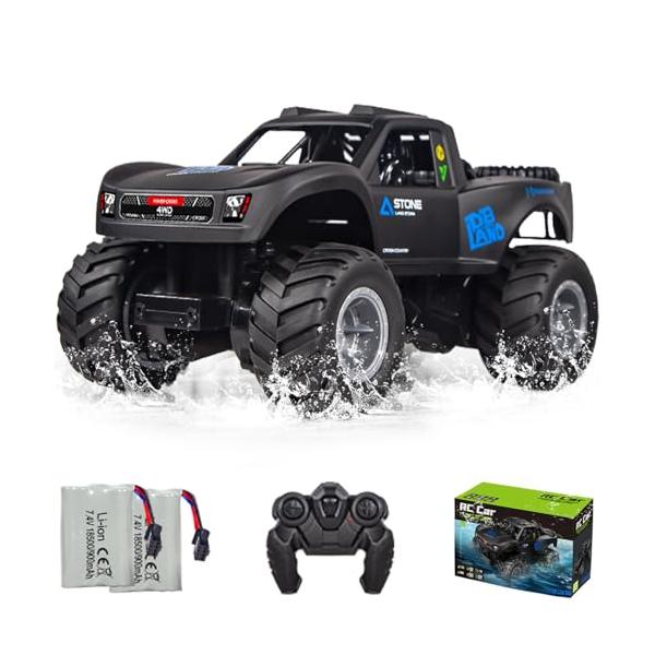 ブルー/26CM/Q156・Color:ブルー・??水陸両用ラジコン 四輪駆動：この4WDオフロードラジコンカーは、全身防水設計を採用しており、陸上での通常のラジコンカーの機能だけでなく、ラジコンボートのように水中でも使用できます。子ども ...